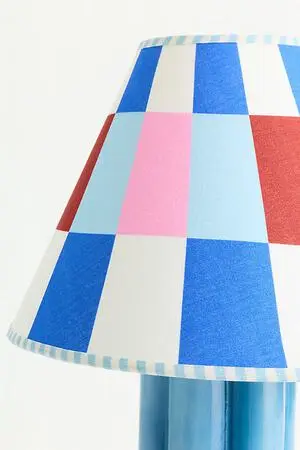 DAMSON MADDER Geometric Printed Empire Lamp Shade - Blue Stripe