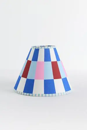 DAMSON MADDER Geometric Printed Empire Lamp Shade - Blue Stripe
