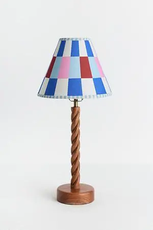 DAMSON MADDER Geometric Printed Empire Lamp Shade - Blue Stripe