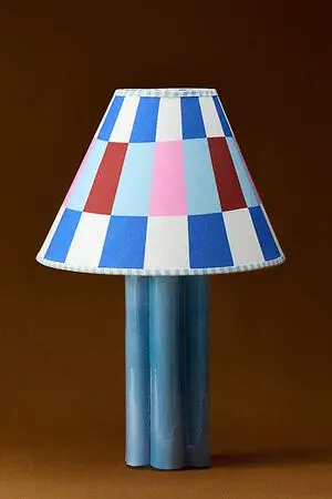 DAMSON MADDER Geometric Printed Empire Lamp Shade - Blue Stripe