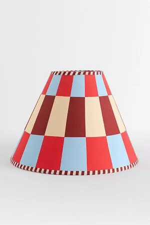 DAMSON MADDER Geometric Printed Empire Lamp Shade - Red Stripe