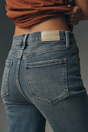 PISTOLA Evie High-rise Bootleg Jeans In Medium Wash - Illusion