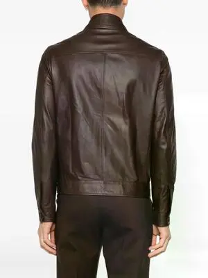 Tagliatore Jaxon Zip-up Leather Jacket - Brown