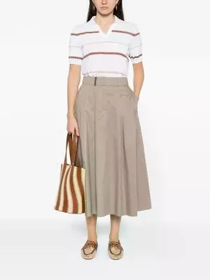 Peserico A-line Pleated Midi Skirt