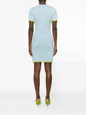 Casablanca Pearl-embellished Mini Dress - Blue