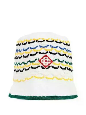 Casablanca Logo-embroidered Bucket Hat - White
