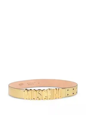 Moschino Logo-buckle Belt - Gold