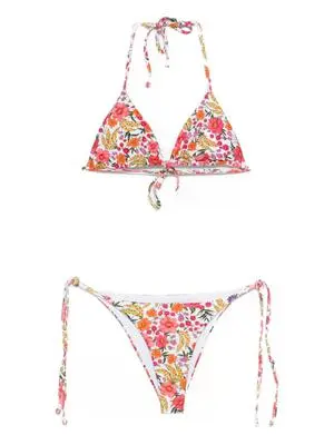 Farm Rio Floral Triangle Bikini - White