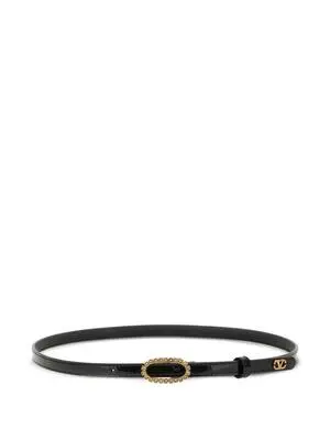 Valentino Garavani Embellished Logo Buckle Belt - Black