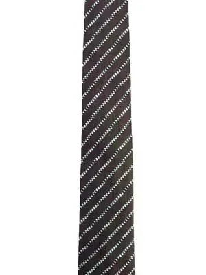 Giorgio Armani Striped Neck Tie - Brown