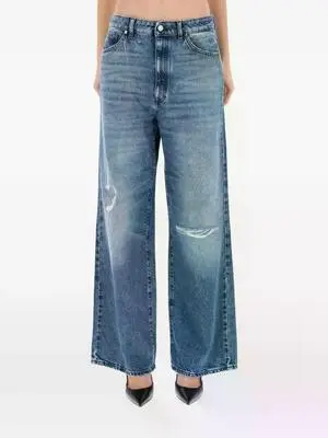 PT TORINO Ripped Wide Leg Jeans