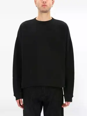 You Must Create Raw-hem Crew-neck Sweatshirt - Black