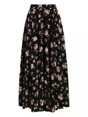 Dolce & Gabbana Floral-print Midi Skirt - Black