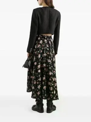 Dolce & Gabbana Floral-print Midi Skirt - Black
