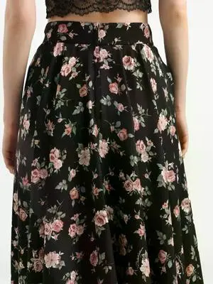 Dolce & Gabbana Floral-print Midi Skirt - Black