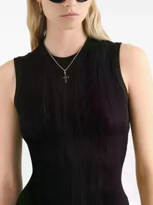 Dolce & Gabbana Ribbed Sleeveless Tank Top - Black