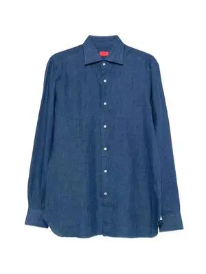 Isaia Buttoned Long-sleeve Shirt