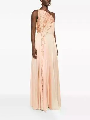 Ulla Johnson Aisha Ruffled One-shoulder Maxi Dress - Neutrals