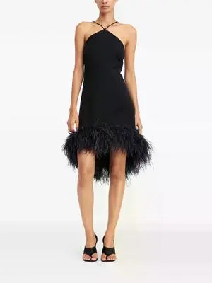 16Arlington Feather-trim Mini Dress
