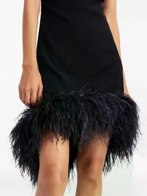 16Arlington Feather-trim Mini Dress