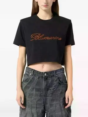 Blumarine Logo-print Jersey T-shirt - Black