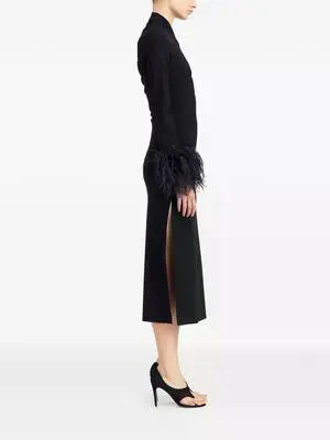 16Arlington Feather-trim Midi Dress