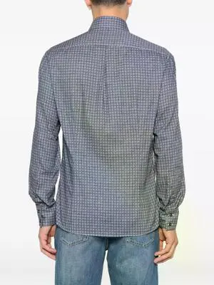 Brunello Cucinelli Geometric-pattern Shirt - Blue