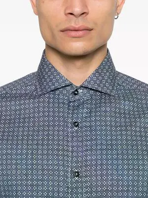 Brunello Cucinelli Geometric-pattern Shirt - Blue