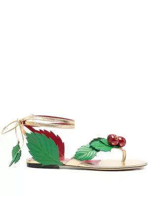 Valentino Garavani Cherry Leaf Sandals - Gold