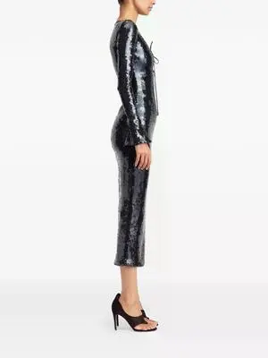16Arlington Solaria Sequin Embellished Midi Dress - Black