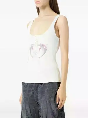 Blumarine Dolphin-print Ribbed Top
