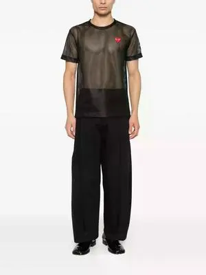 Play Comme Des Garcon Mesh Logo-patch T-shirt
