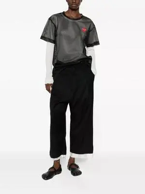 Play Comme Des Garcon Mesh Logo-patch T-shirt
