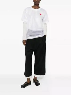 Play Comme Des Garcon Heart Patch Mesh T-shirt - White