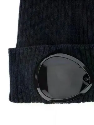 C.P. COMPANY Cotton Goggle Beanie Hat - Blue