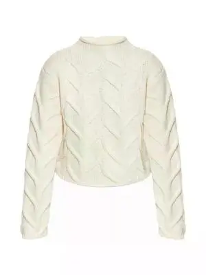 FRAME Cable-knit Roll-neck Sweater - Neutrals