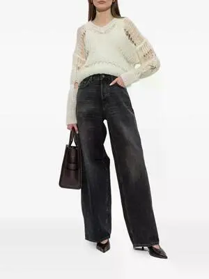 Fabiana Filippi V-neck Open Knit Sweater - Neutrals