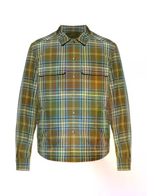 Moncler Check-pattern Logo-patch Shirt - Green