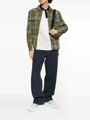 Moncler Check-pattern Logo-patch Shirt - Green