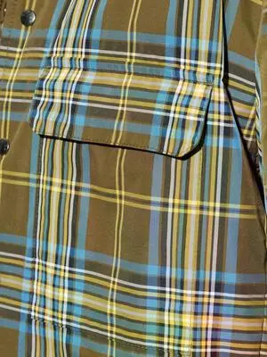 Moncler Check-pattern Logo-patch Shirt - Green