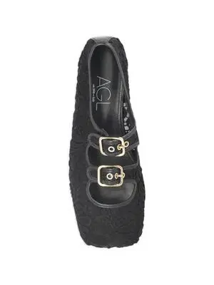 Agl Ceramic Romantic Lace Ballet Flats - Black