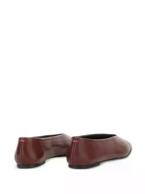 AeydĒ Squared-toe Ballerina Flats - Brown