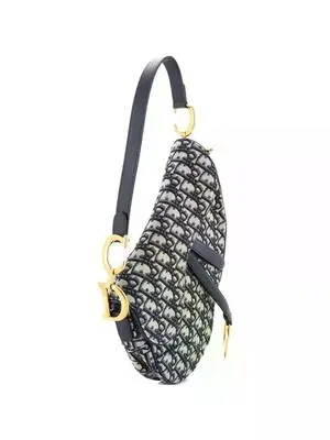 Dior Saddle Handbag Oblique Canvas Medium Shoulder Bag - Blue