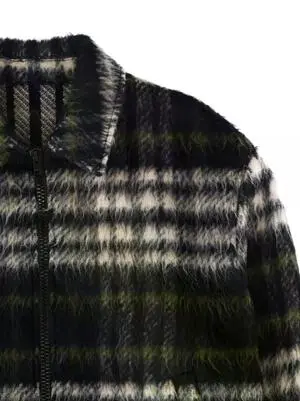 MSGM Check-pattern Zip-up Jacket - Black