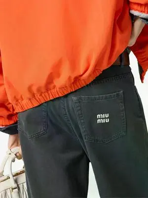 Miu Miu Wide-leg Five-pocket Jeans - Grey