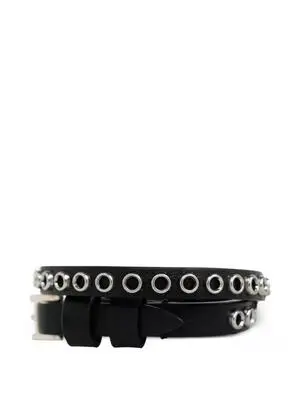 Alexander McQueen Skull-charm Leather Bracelet