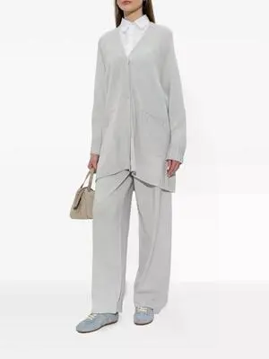 Fabiana Filippi Ribbed-waistband Wide-leg Trousers - Grey