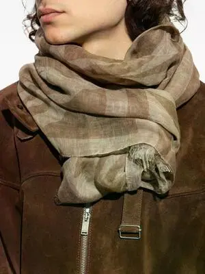 Moschino Logo-detail Scarf - Brown