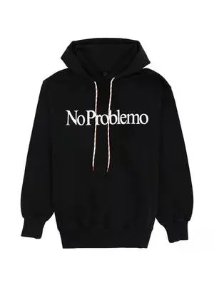 NO PROBLEMO Logo Drawstring Hoodie - Black