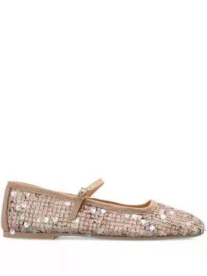 Agl Ceramic Sequinned Strap Ballerinas - Neutrals